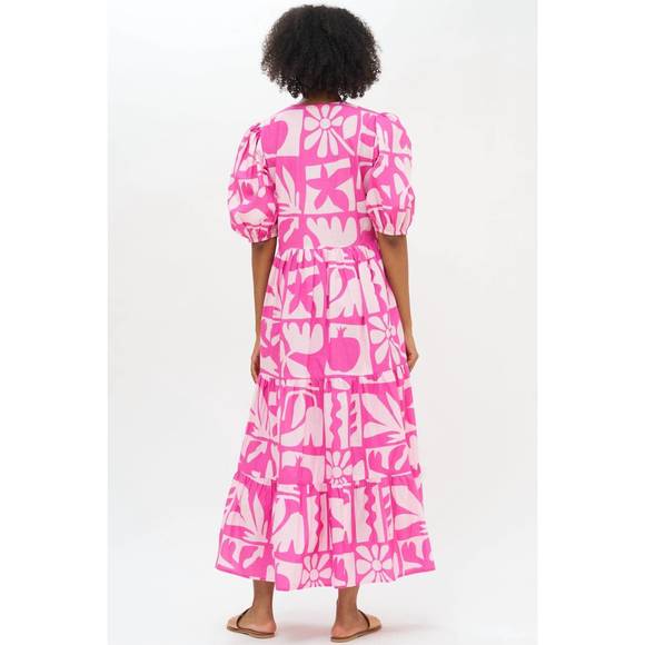 Oliphant | Dresses | New Oliphant Puff Sleeve Maxi Dress In Twiggy Pink ...